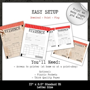 Evidence Chain of Custody Template for Murder Mystery Game, Police ...