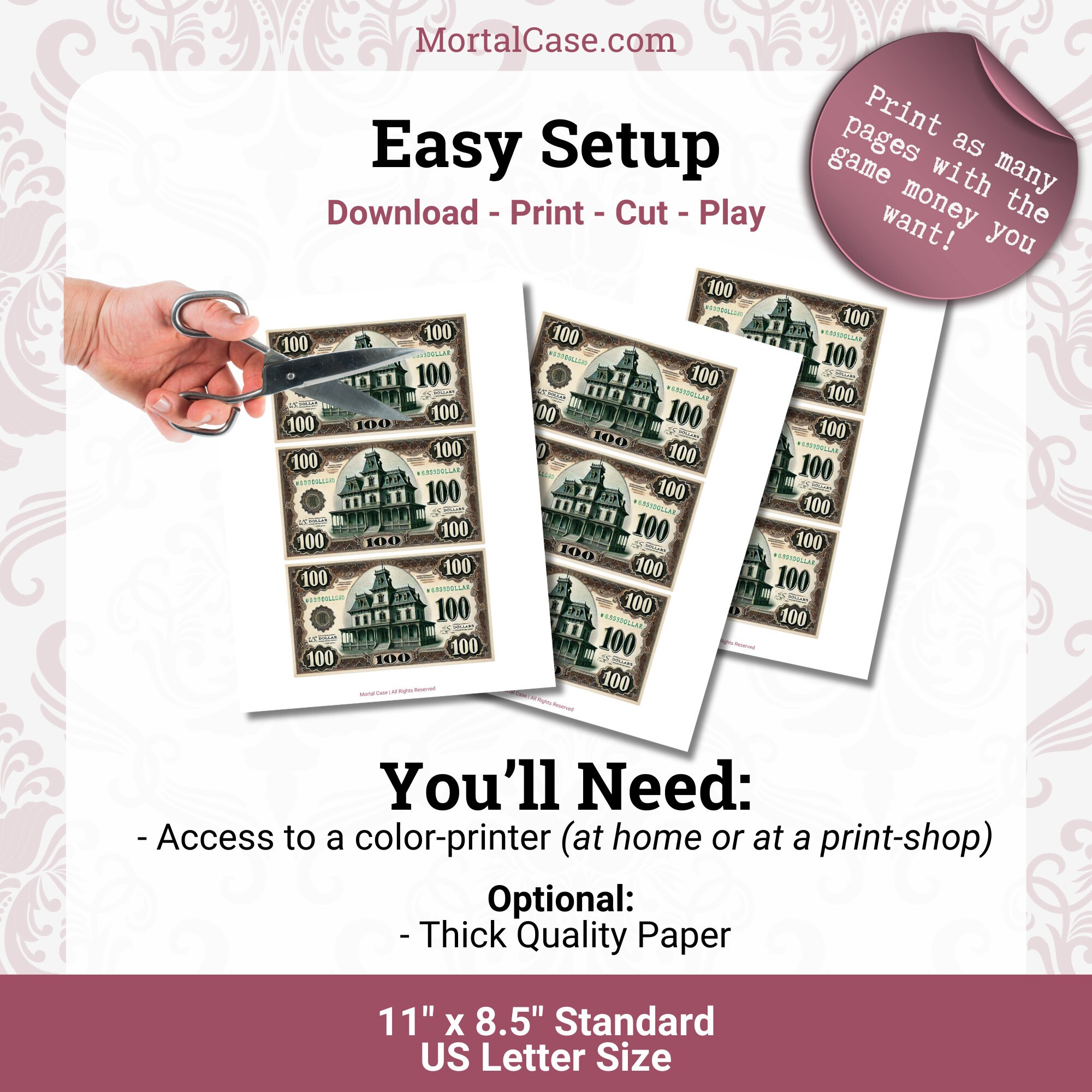 Hundred Dollar Bill Play Money, Party Prop 100 Dollars Bills, Fun Fake ...