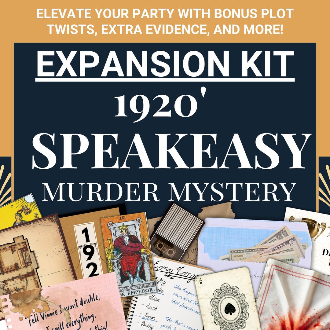 EXPANSION KIT for 1920's Speakeasy Themed Murder Mystery Party Game for ...
