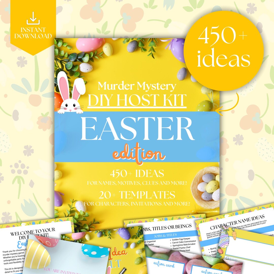 Easter Themed DIY Murder Mystery Game Kit for Host, Pre-made Templates ...