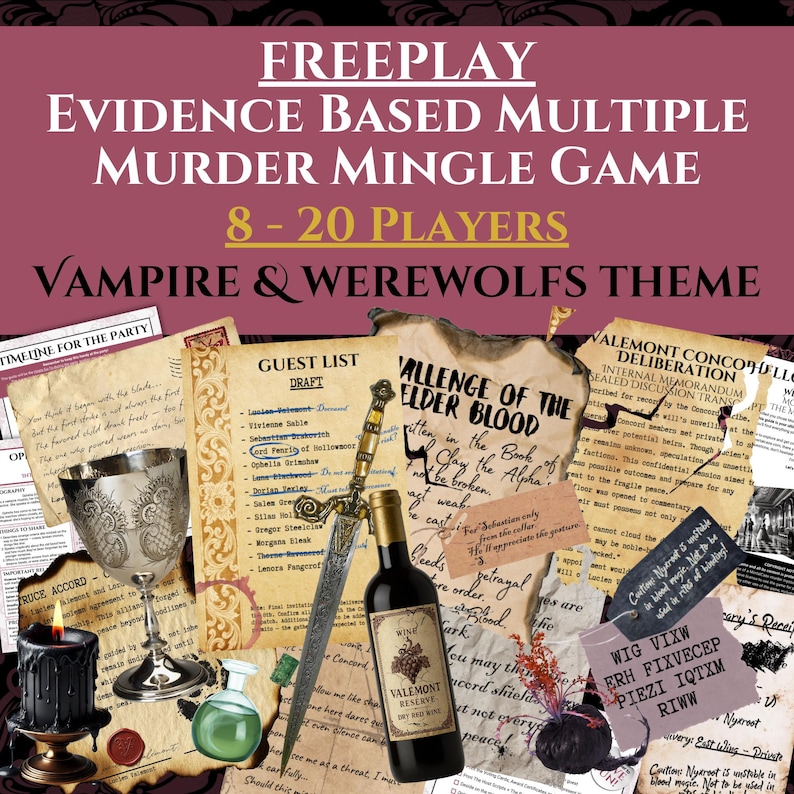 8-20 Player Murder Mystery Game for Adults, Halloween Monster Murder ...