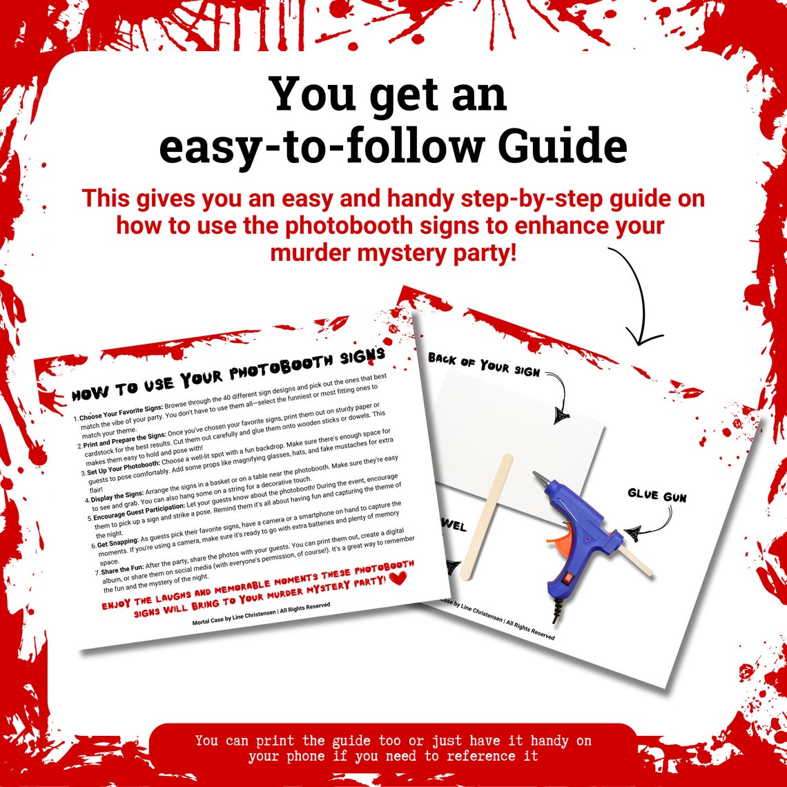 Photo Booth Signs for Murder Mystery Game Night, Funny Photobooth Party ...