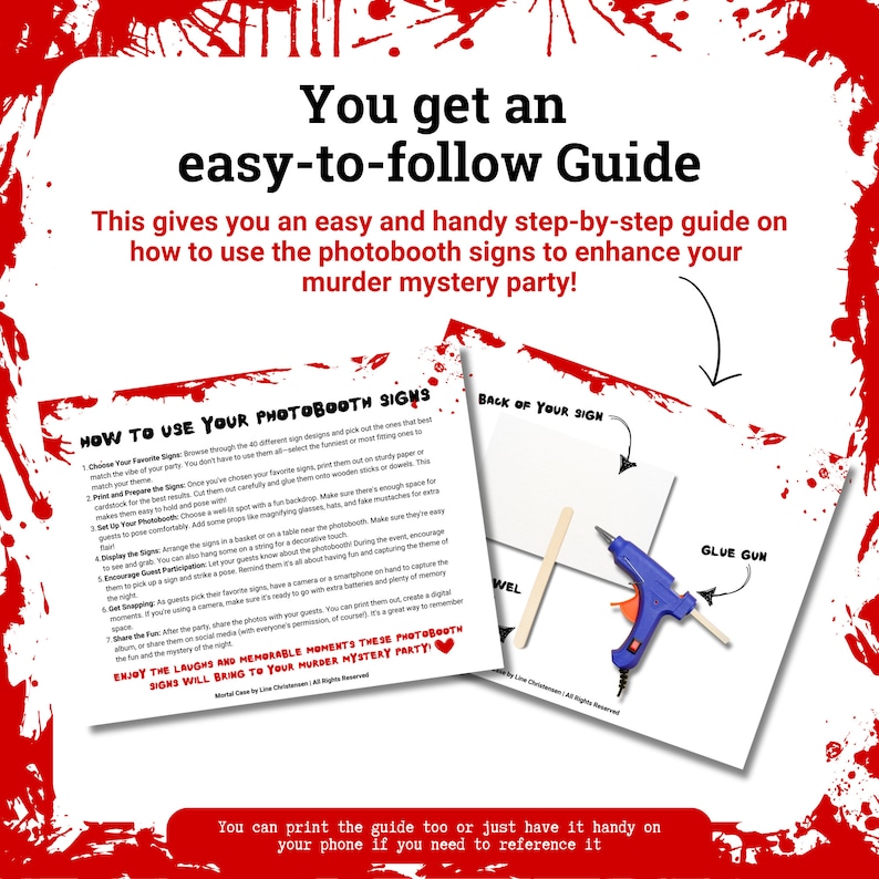 Photo Booth Signs for Murder Mystery Game Night, Funny Photobooth Party ...