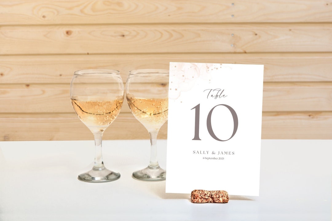 Modern Boho Table Numbers, Wedding Stationery Canva Template ...