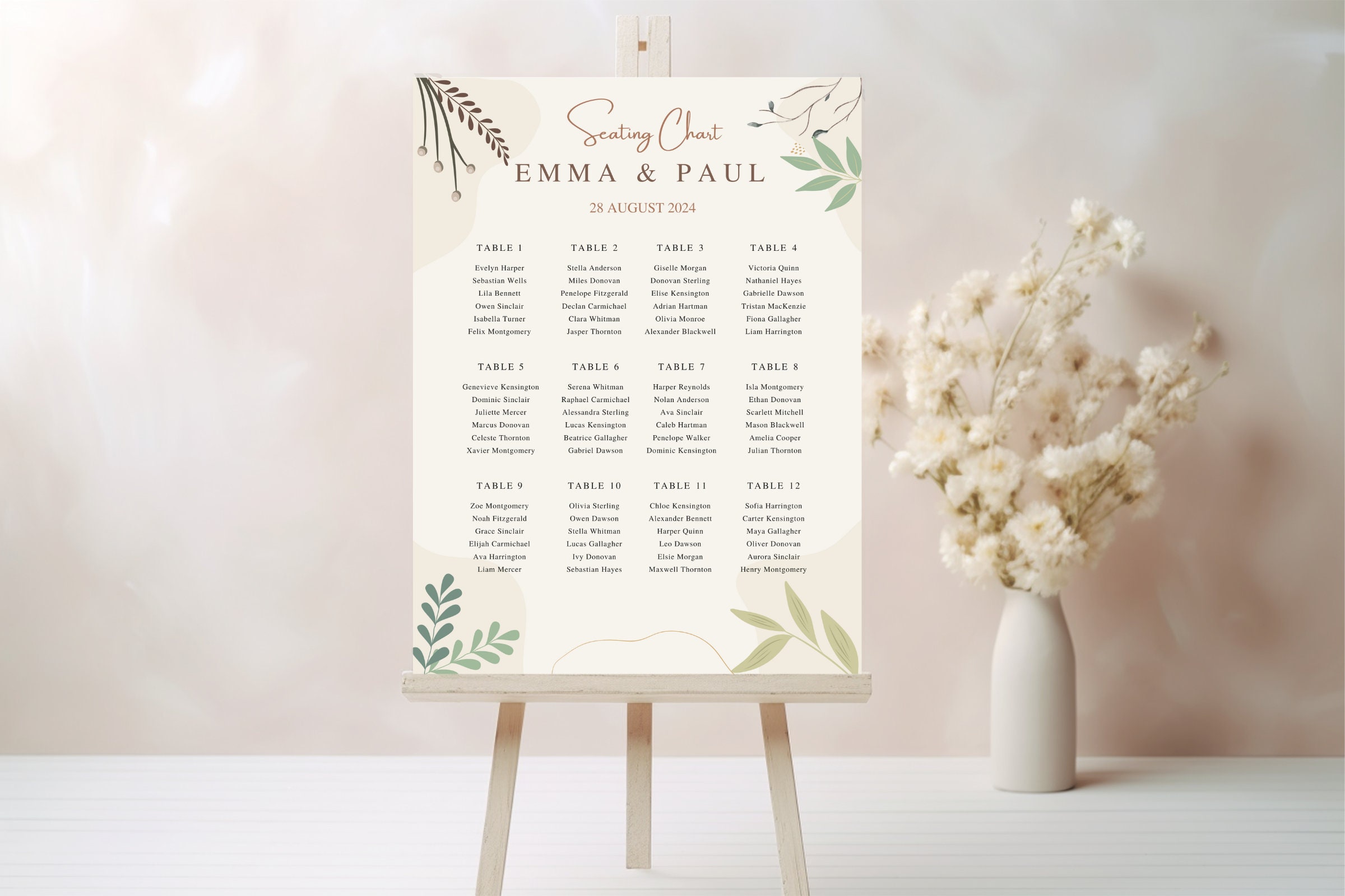 Unique Boho Seating Chart, Wedding Seat Plan Display, Seating Sign ...