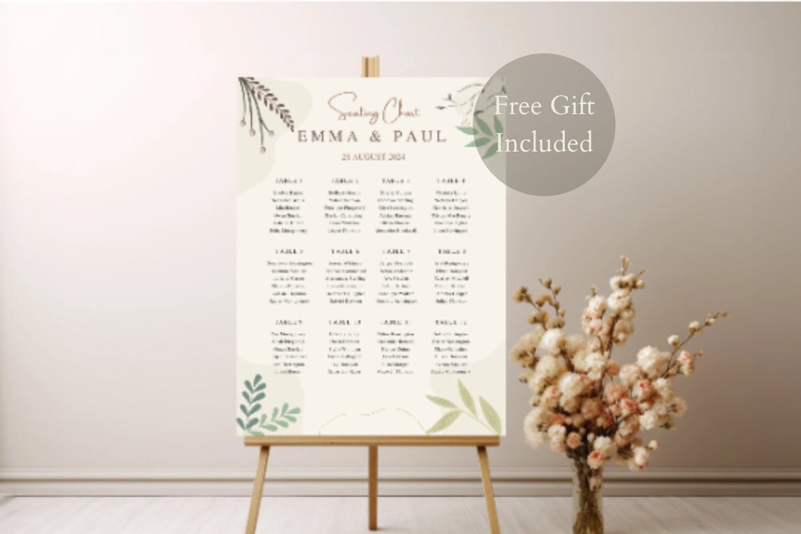 Unique Boho Seating Chart, Wedding Seat Plan Display, Seating Sign ...