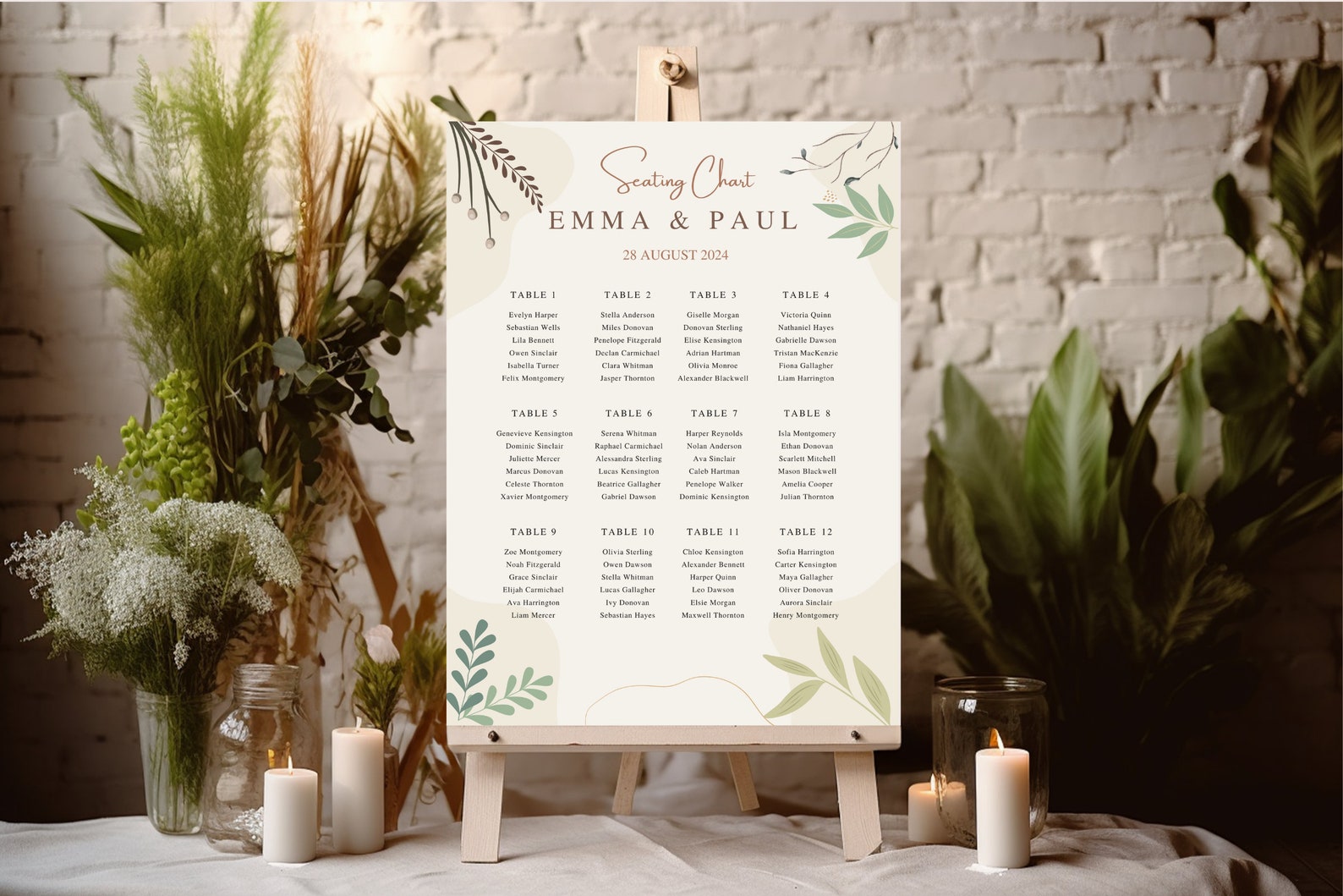 Unique Boho Seating Chart, Wedding Seat Plan Display, Seating Sign ...