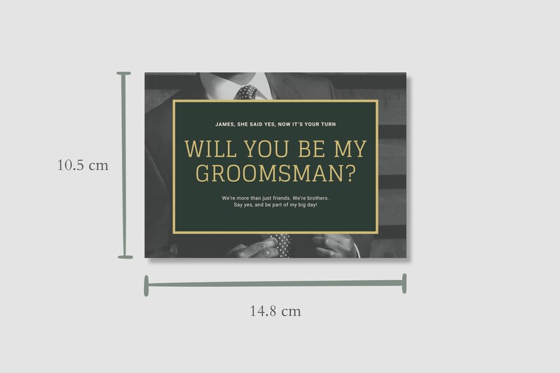 Groomsmen Proposal Card Template, Canva Best Man Proposal, Will You Be ...