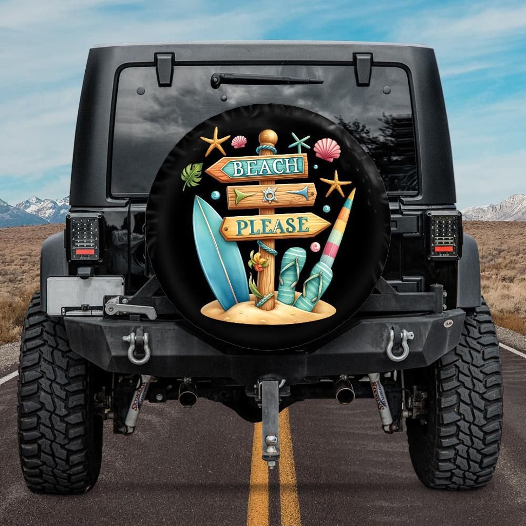 Spare Tire Cover, Beach Please Spare Tire Cover, Beach Tire Cover, Tire ...