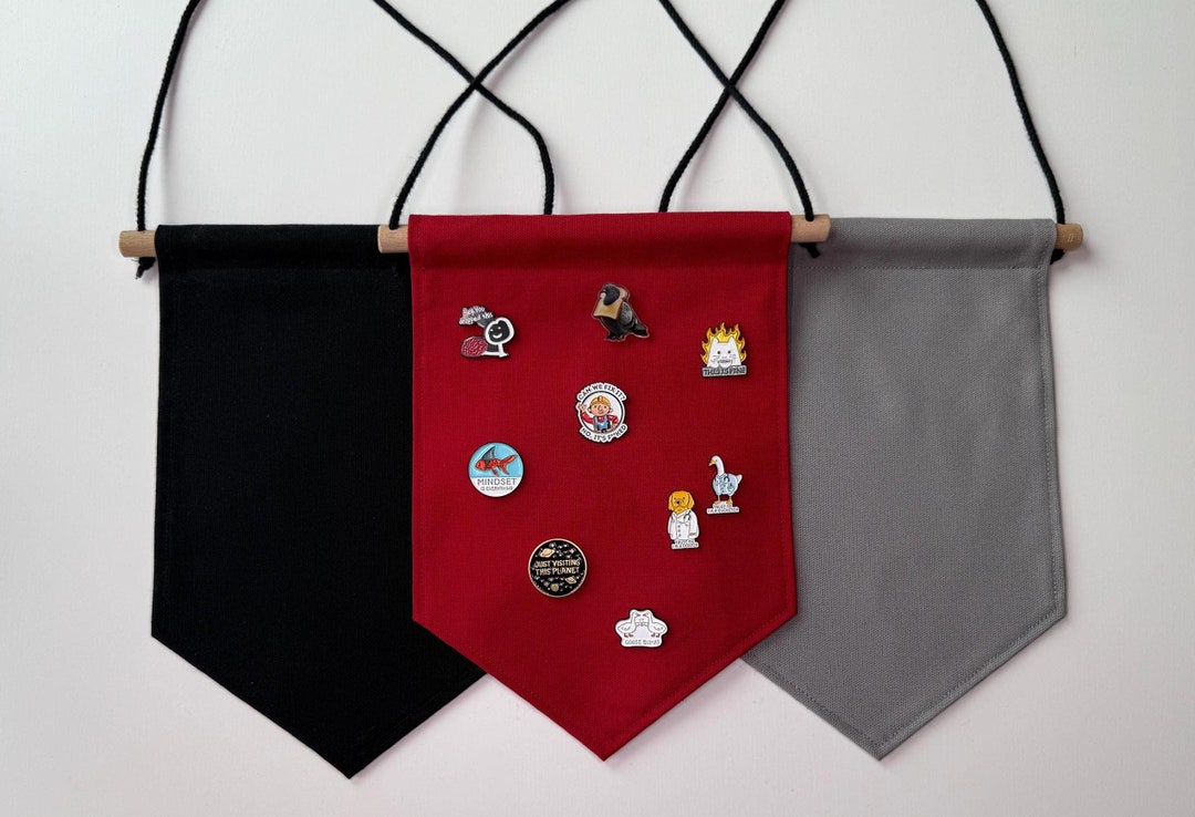Pin Banner, Fabric Pennant, Pin Storage, Enamel Pin Display ...