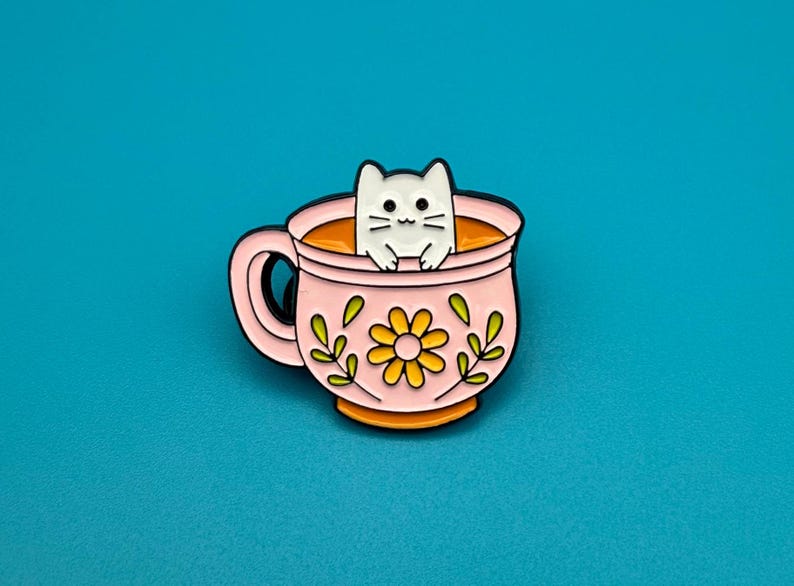 Tea Time Buddies – Cute Animal Mug Pins, Funny Pins, Gifts, Funny Pins ...