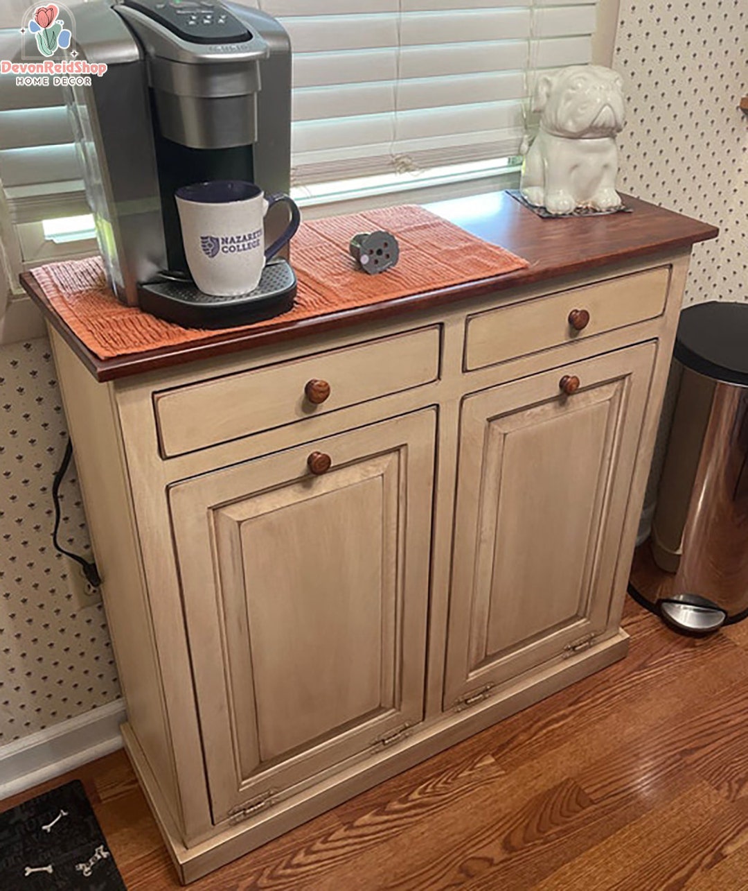 Extra Large Garbage Can, Double Trash Can, Amish Furniture Cabinet ...