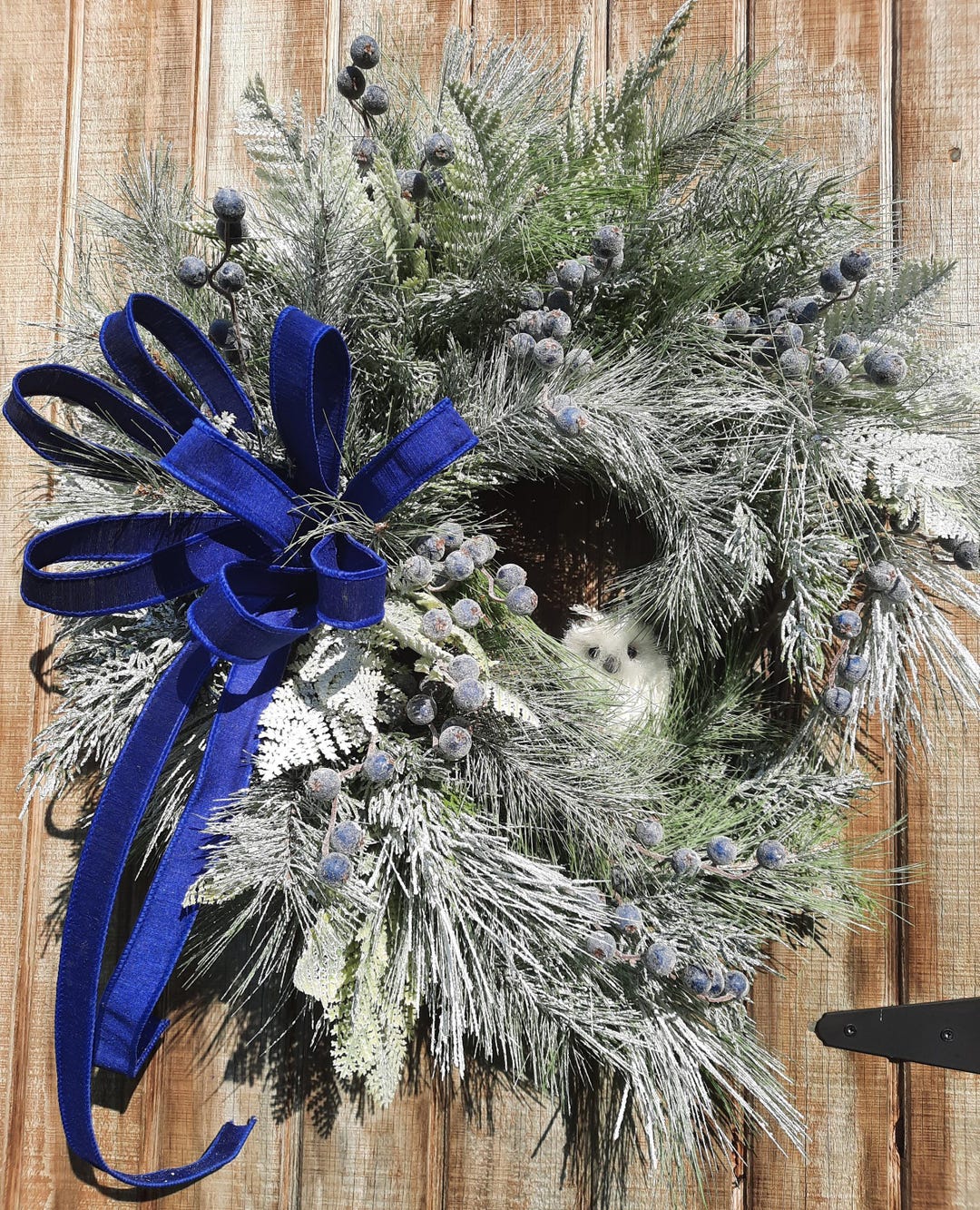 Woodland Winter Blueberry Wreath Interior/exterior Display - Etsy