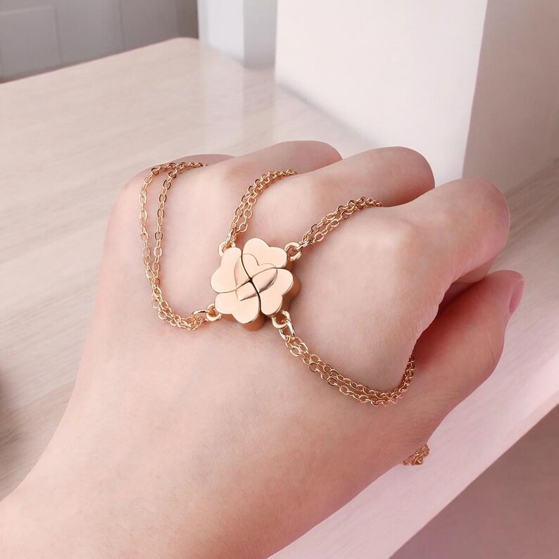 Four Leaf Lucky Clover Fashion Friendship Detachable Four Piece ...