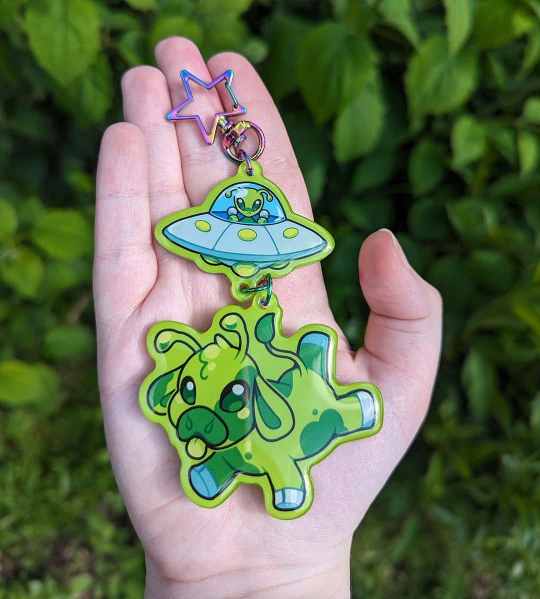 Alien Clown UFO Abduction Connected Epoxy Acrylic Charm - Etsy