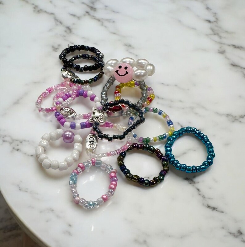 Seed Bead Rings Assorted Varieties and Sizes - Etsy