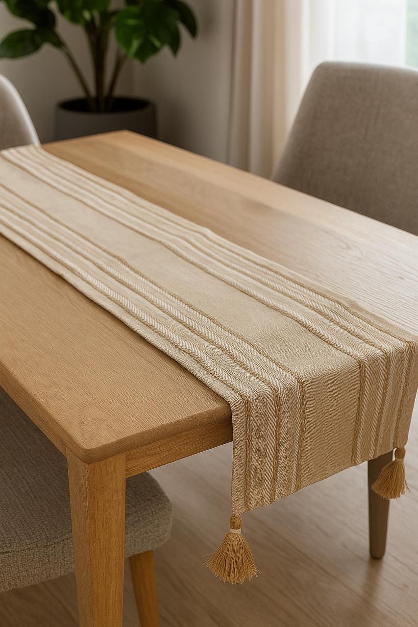 Handmade Jute Table Runner With Tassels: Boho Farmhouse Decor - Etsy