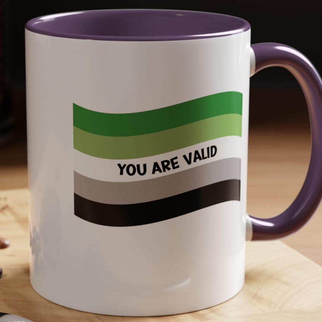 Aromantic Pride Flag Coffee Mug: "you Are Valid" Ceramic Tea Cup - Etsy