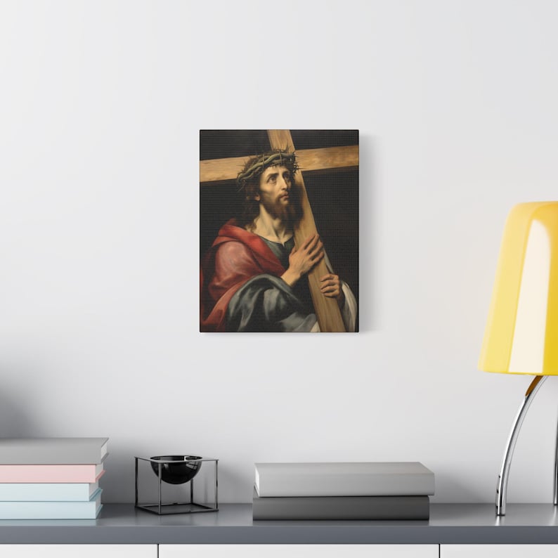 Religious Wall Art, Christian Home Decor, Jesus Christ Carrying the ...