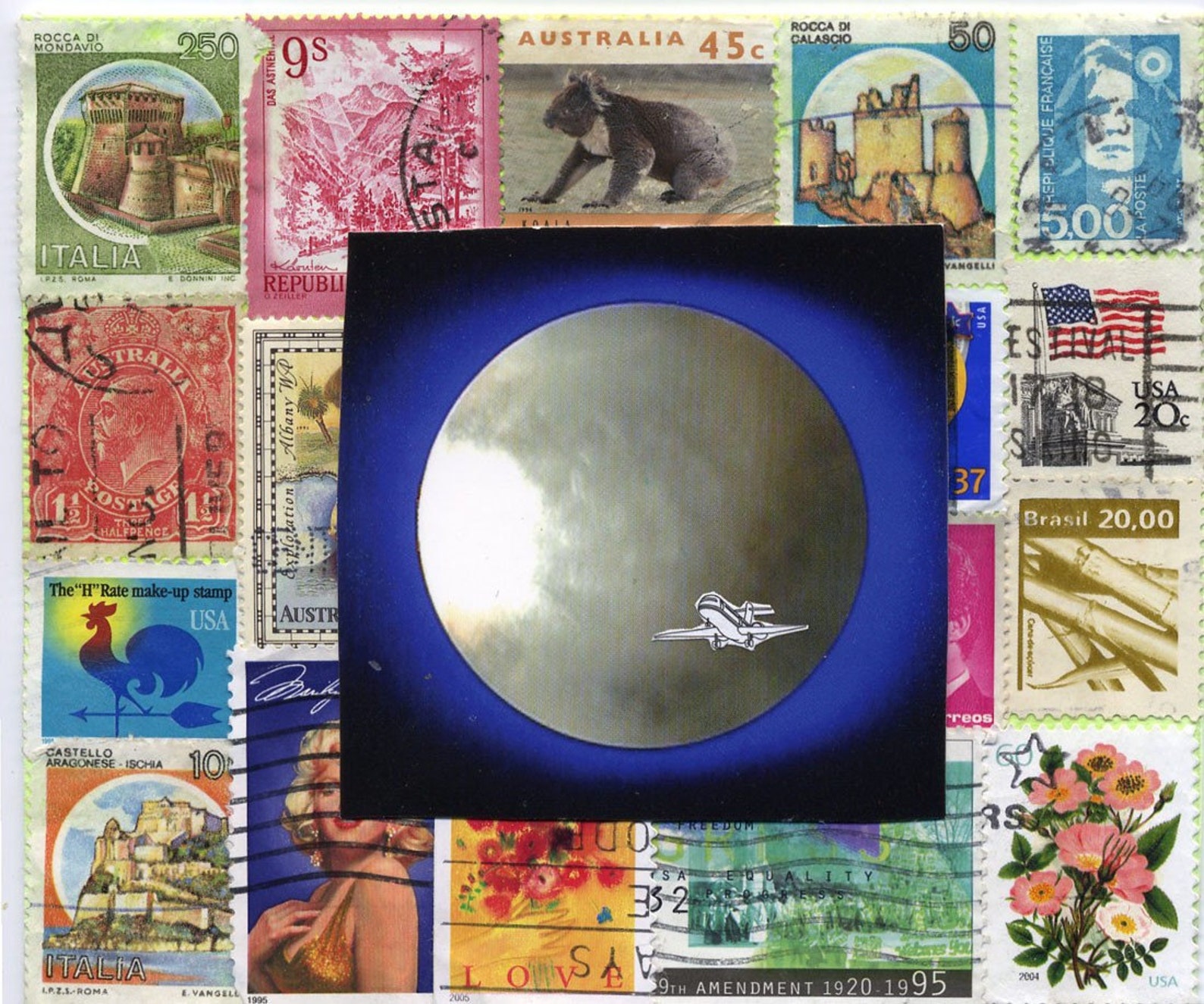 Four Airmail Notecards,blank Inside, Postage Stamps,stamps,note Cards ...