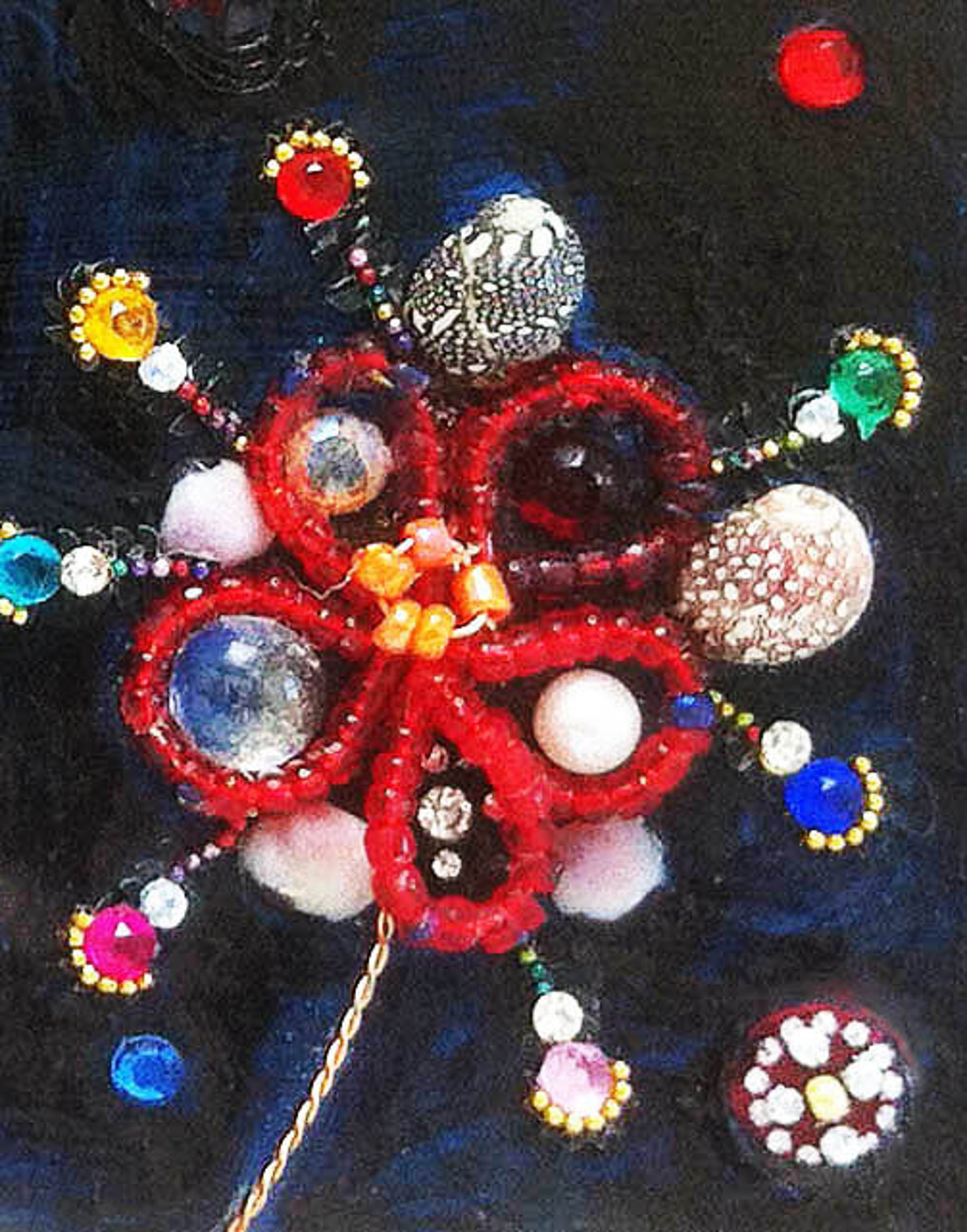 BINDI BIRD, Assemblage, Collage, Tin Bird, Vintage Tin Frame, Jewels ...