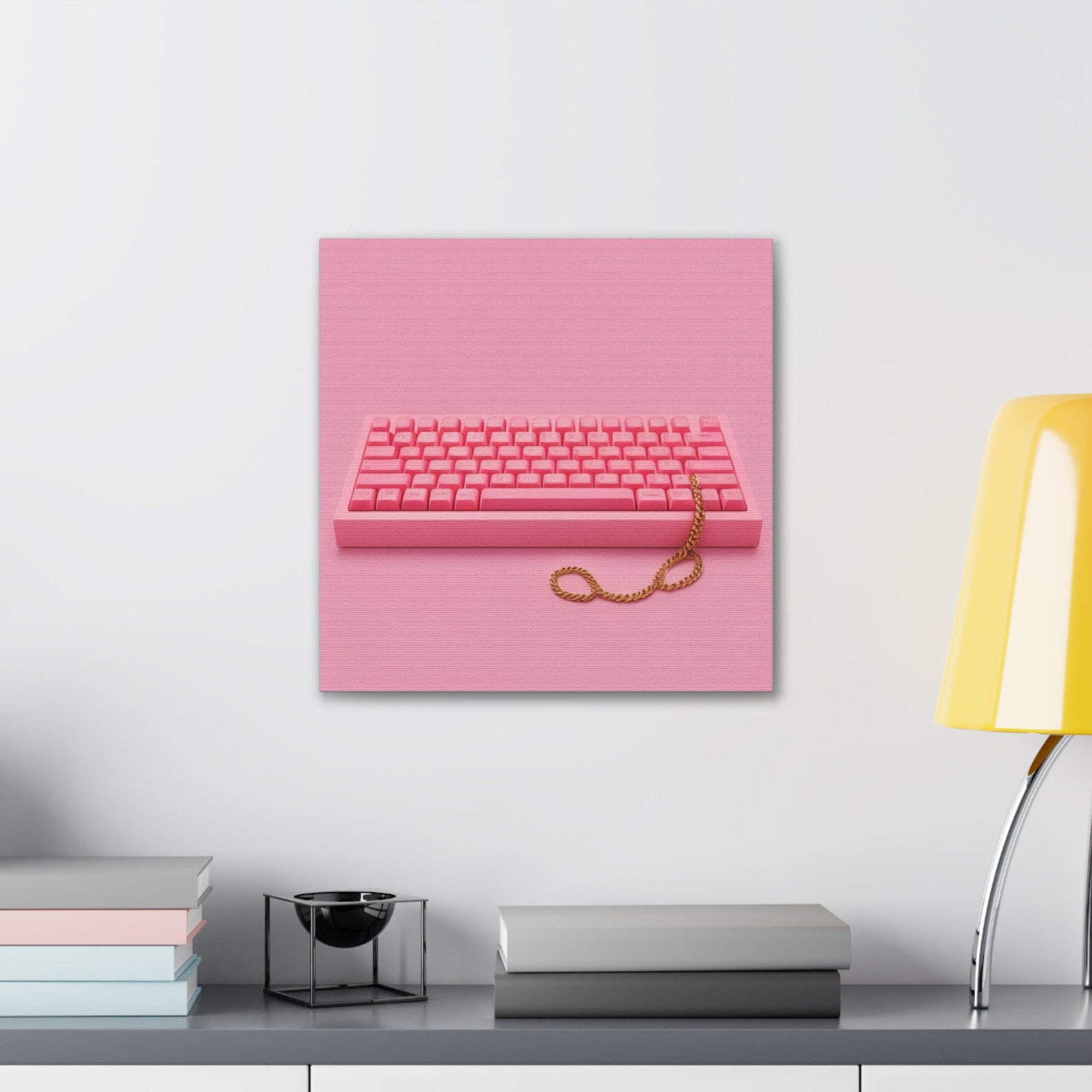 Modern Pink Keyboard With Chain - Etsy