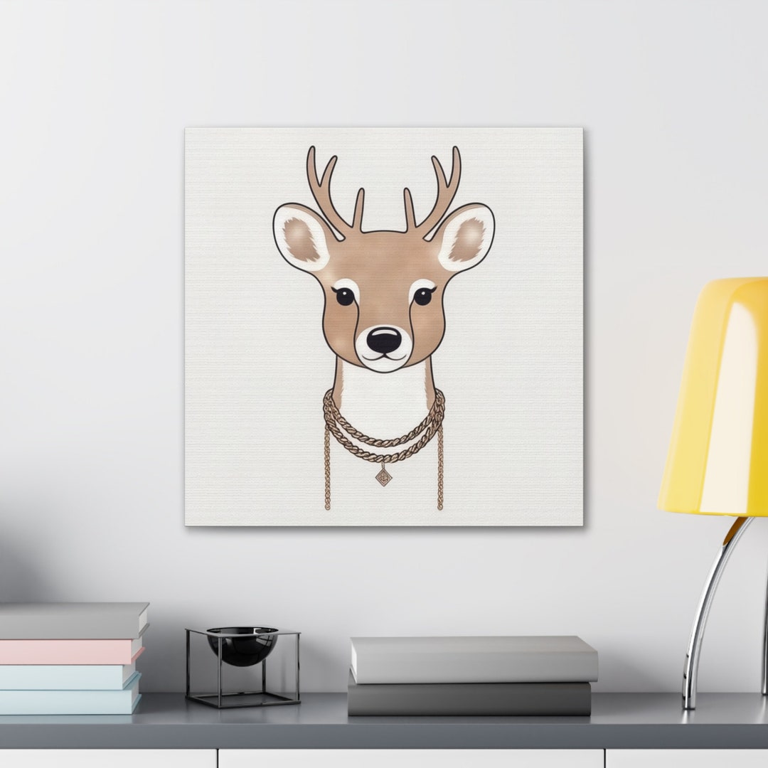 Cute Deer With Cuban Chain - Etsy