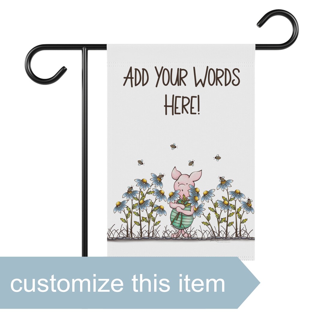 Personalized Piglet Garden Flag: Winnie the Pooh Outdoor Decor - Etsy