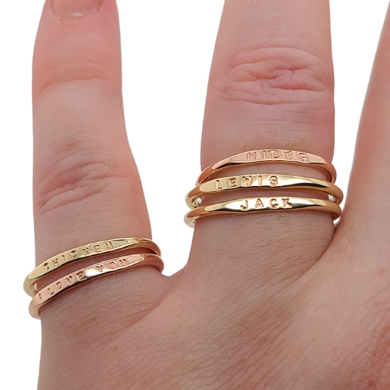 Stackable Name Ring - Etsy