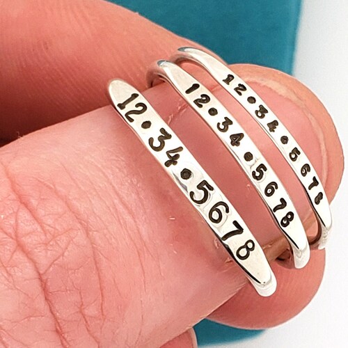 Hammered Personalized Date Ring - Etsy