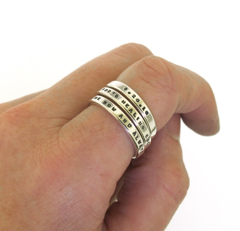 Personalized Ring Custom Made Handstamped Ring Aka Smooth - Etsy