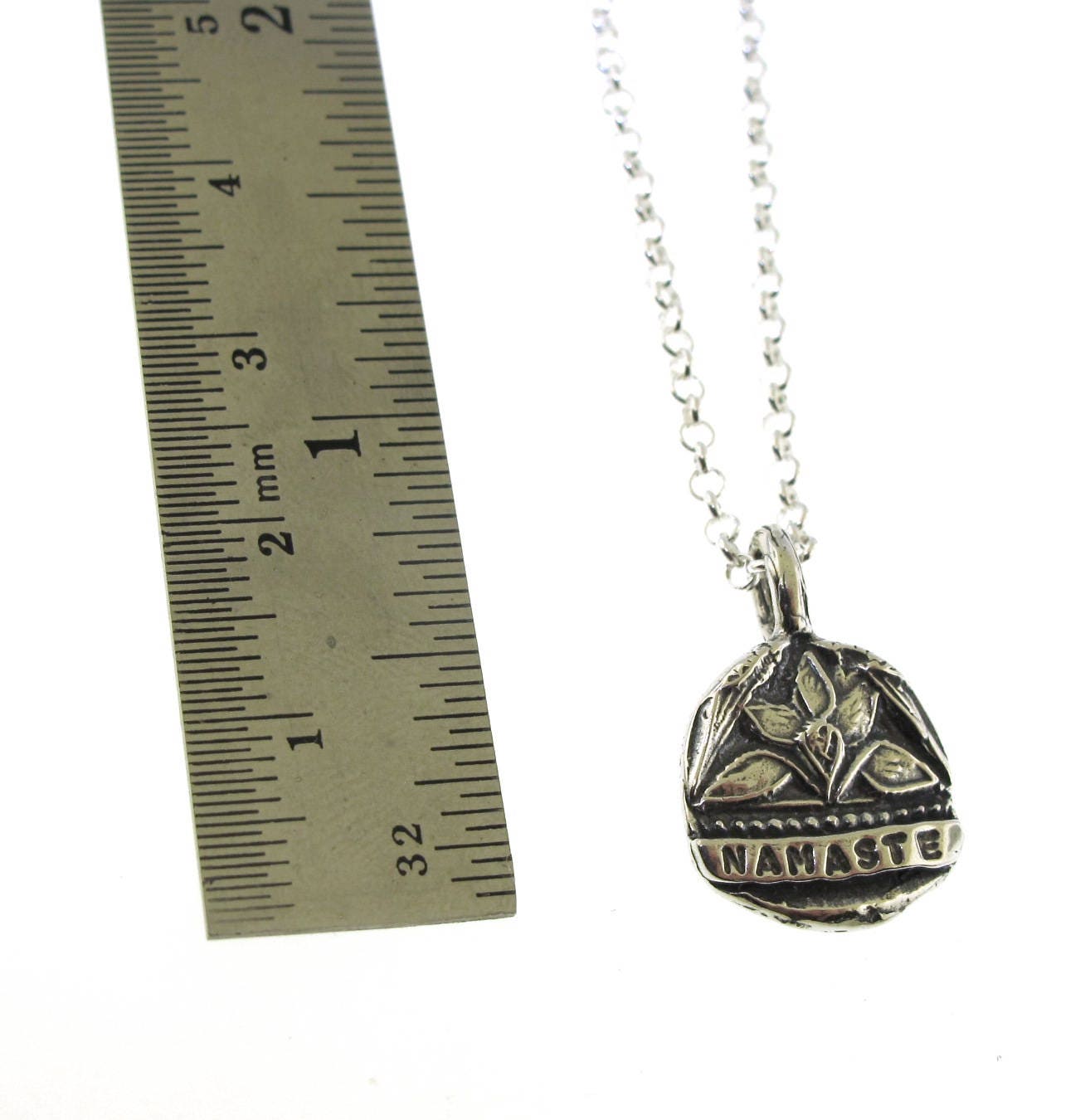 Namaste Necklace, Yoga Necklaces for Women, Silver Lotus Flower Charm ...