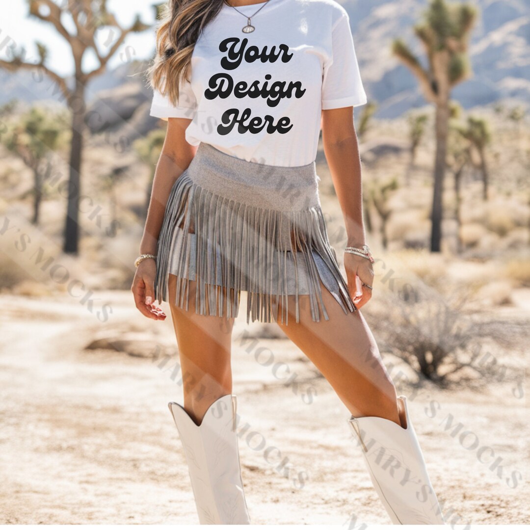 Western Mockup, Bella Canvas 3001 Mockup, Cowgirl Mockup, Desert Mockup ...