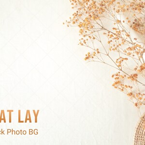 Minimal Fall Table Flat Lay Stock Photography Background - Styled Stock ...