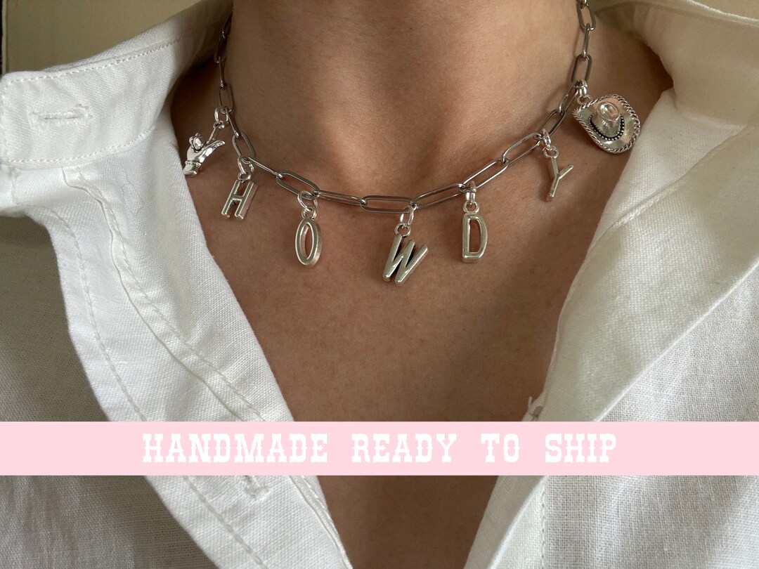 Cowboy Boot Necklace, OT Clasp, 18K Gold Plated, Western Jewelry, Charm ...