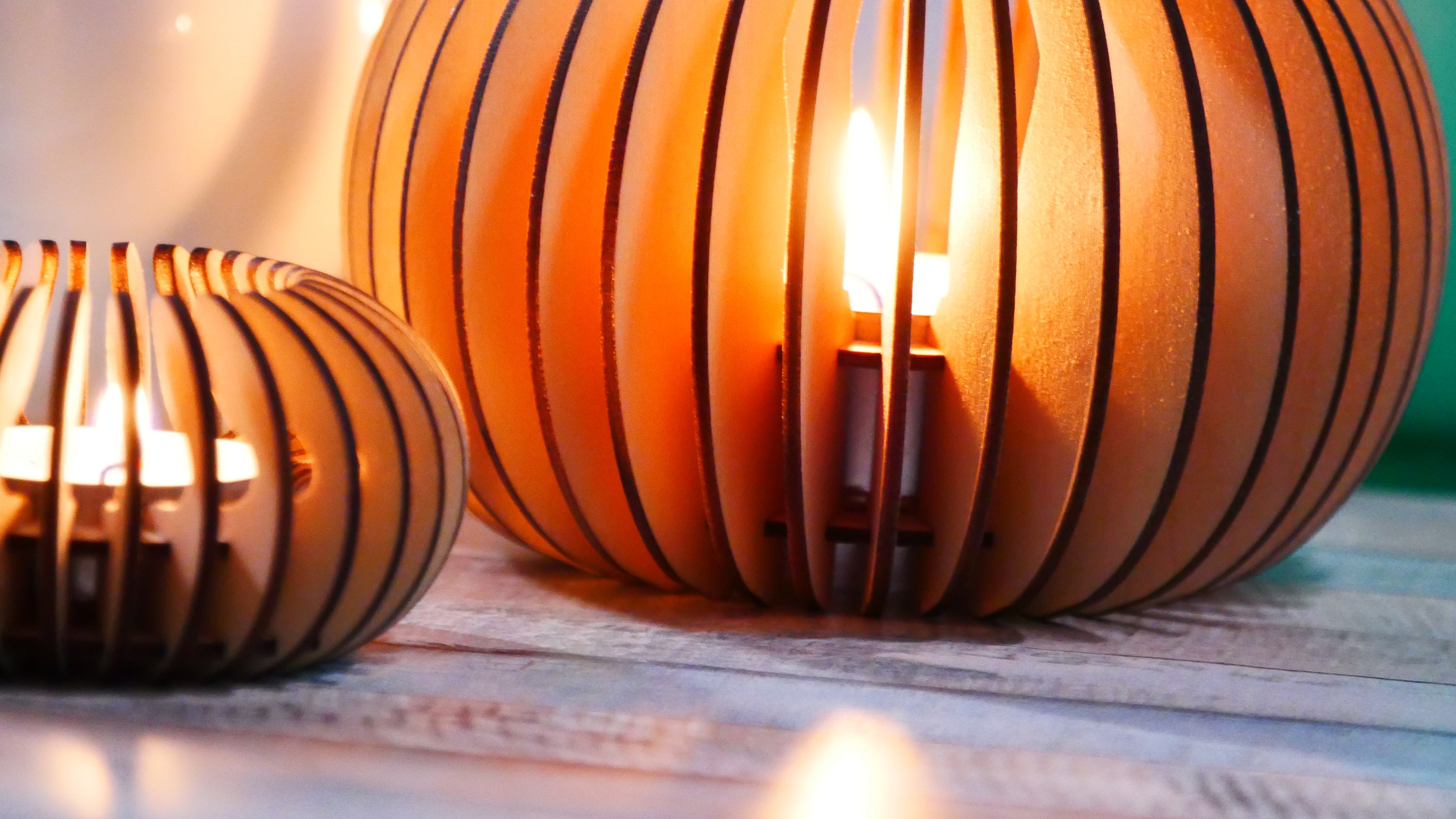 Unique Set of 2 Wooden Table Tealight DXF SVG Templates Illuminate your ...