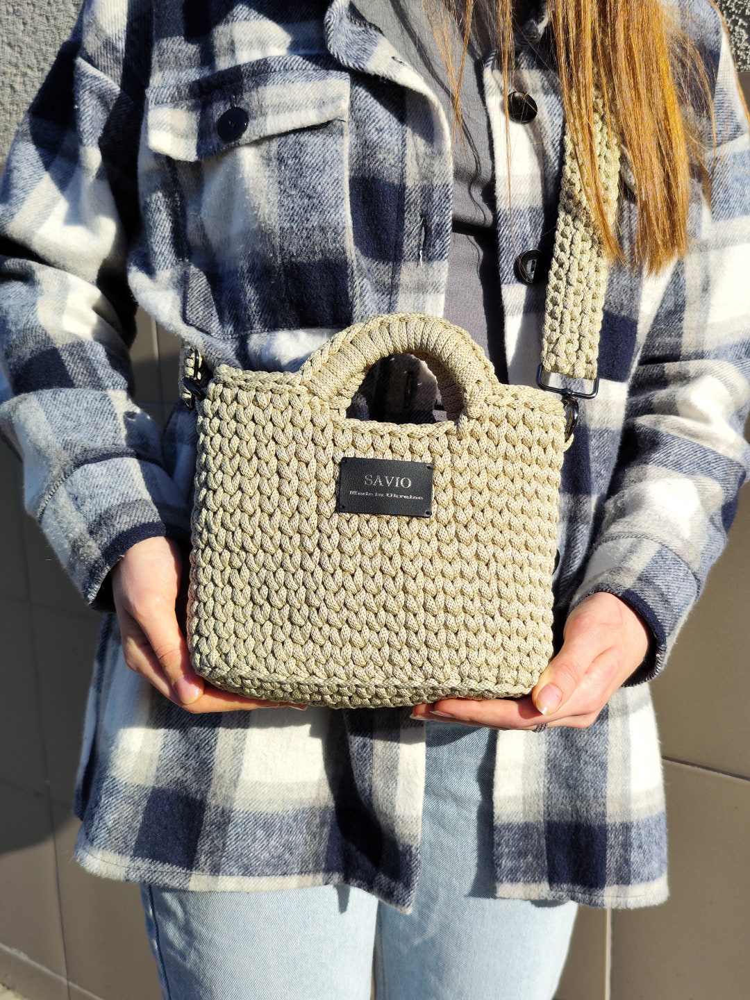 Mini Flax Crochet Bag, Crocheted Bag, Unique Crochet Tote, Handcrafted ...