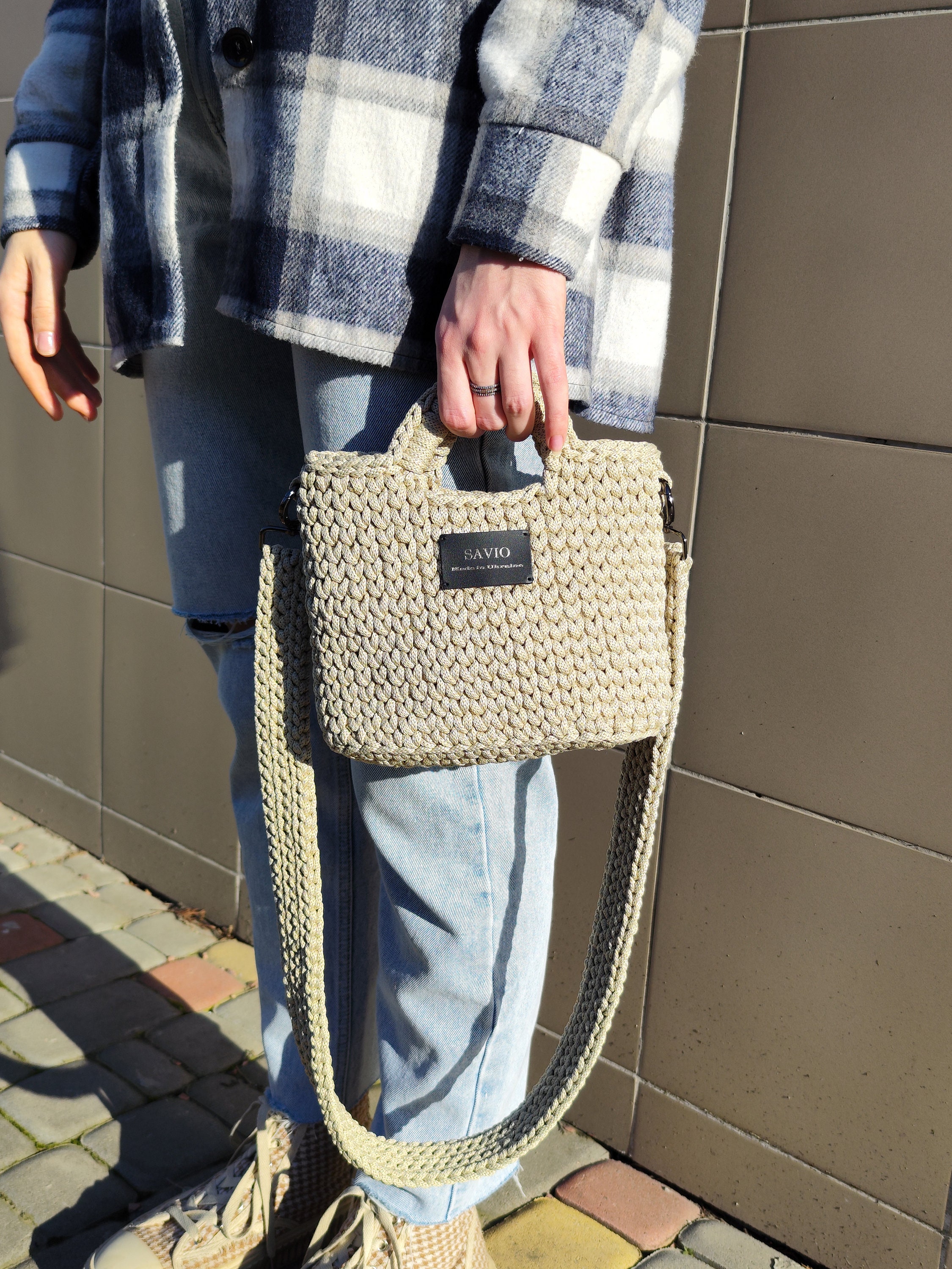 Mini Flax Crochet Bag, Crocheted Bag, Unique Crochet Tote, Handcrafted ...