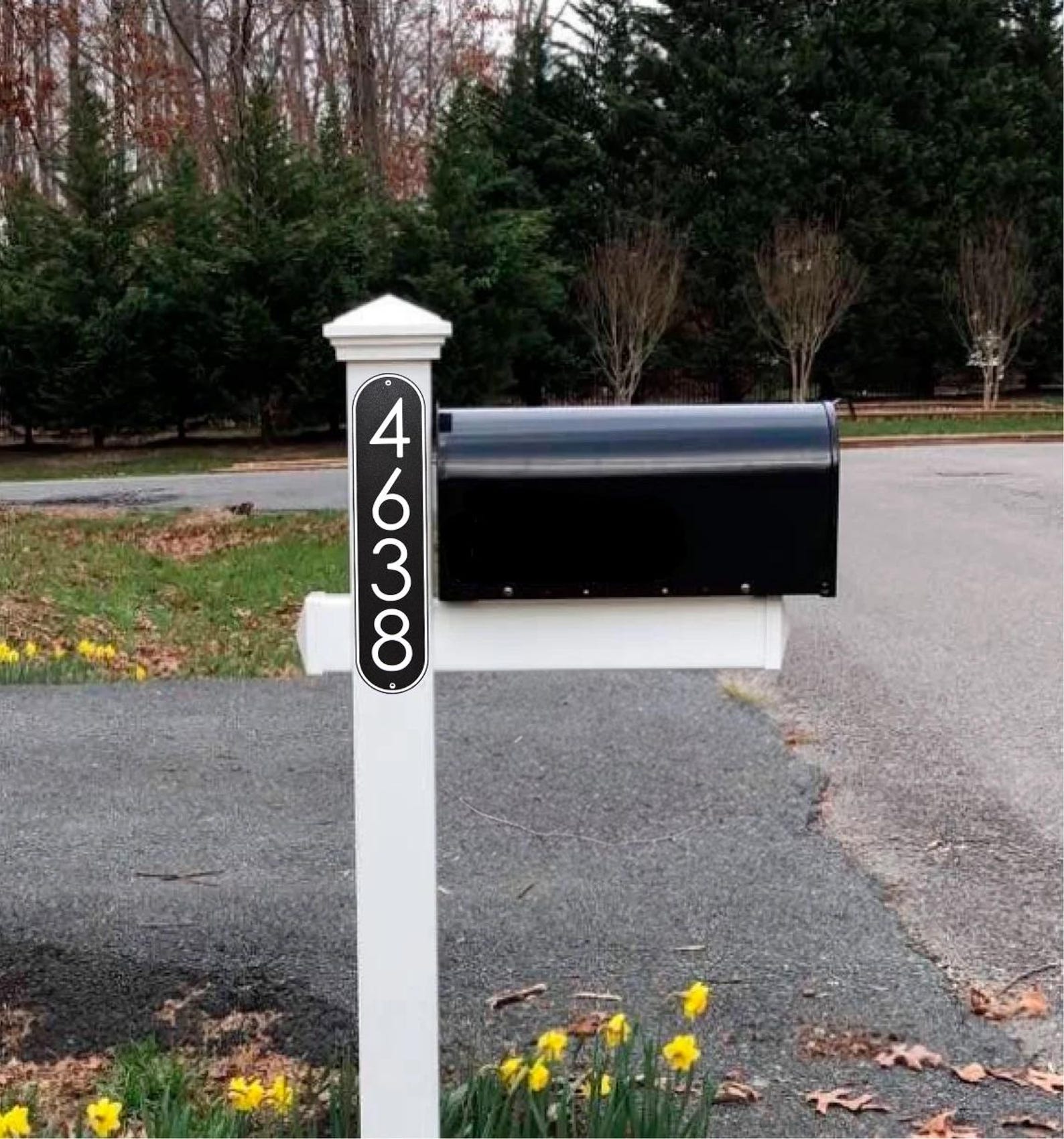 Modern House Numbers Address Sign Vertical Plaque, Yard Address Sign ...