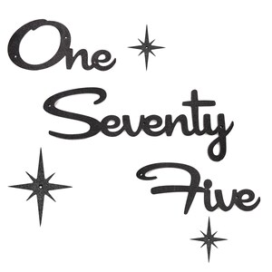 Mid Century Cursive Words or House Numbers: Regular Size Modern House ...