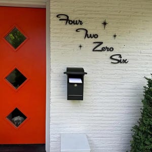 Mid Century Cursive Words or House Numbers: Regular Size Modern House ...