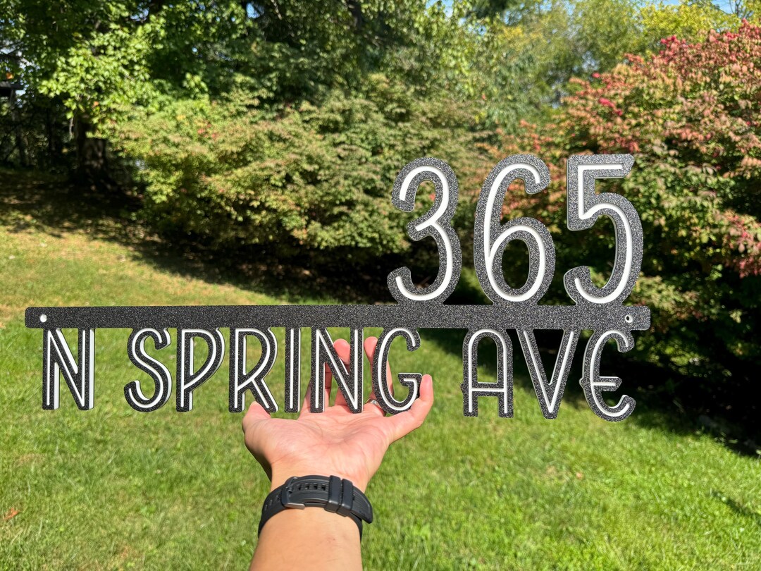 Modern House Numbers Sign Floating Address Plaque, Yard Address Sign ...