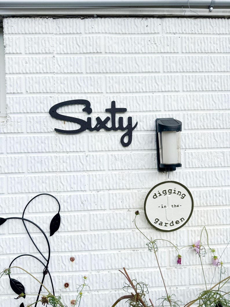 Mid-century Modern Cursive House Numbers or Words - 5in Custom Address ...