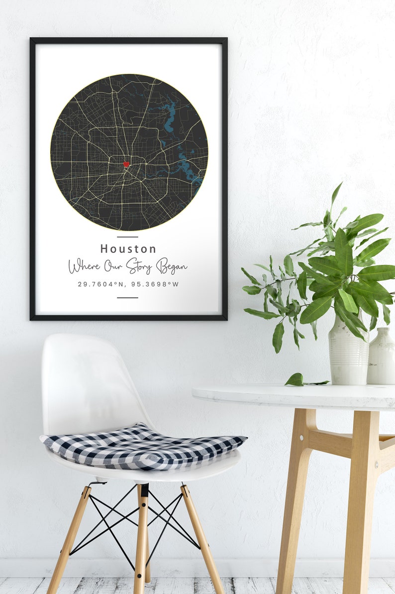 Custom Map Print, Custom City Map, Personalized Print, Travel Map Gift ...