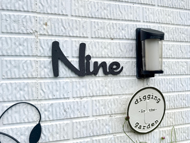 Mid-century Modern Cursive House Numbers or Words - 5in Custom Address ...