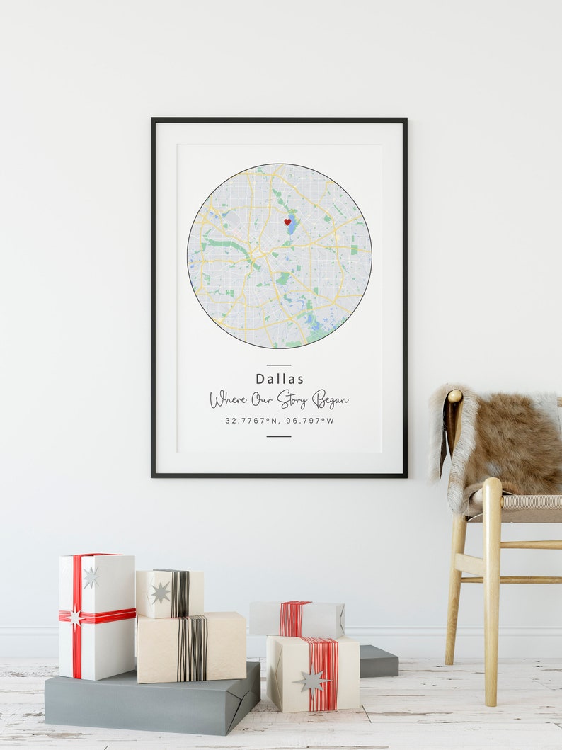 Custom Map Print, Custom City Map, Personalized Print, Travel Map Gift ...
