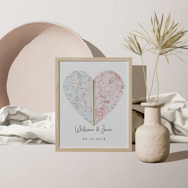 Map Hearts - Etsy