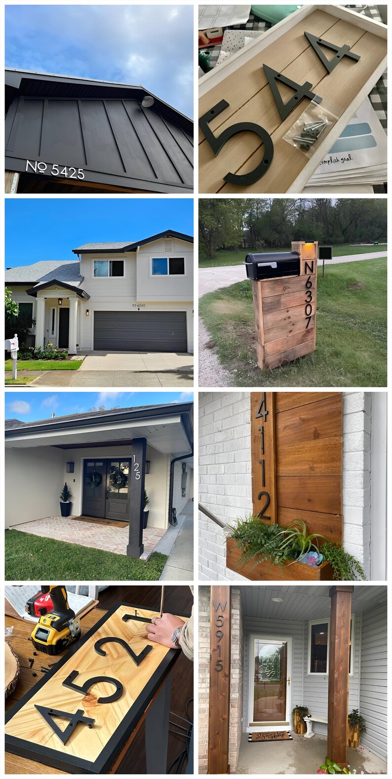 5 Inch Modern House Numbers and Letters- Modern House Numbers, Number ...