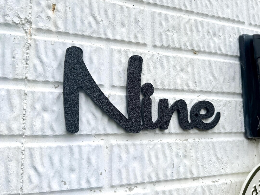 Mid-century Modern Cursive House Numbers or Words - 5in Custom Address ...