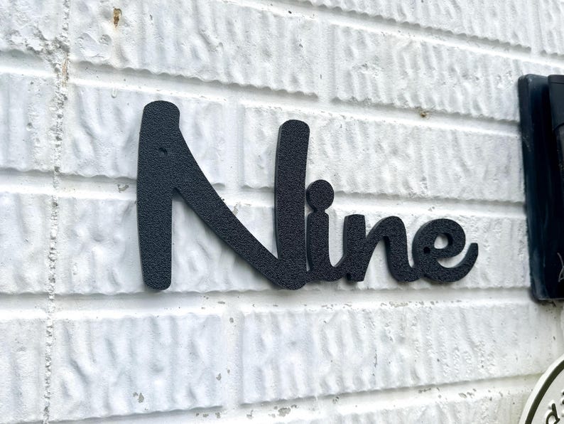 Mid-century Modern Cursive House Numbers or Words - 5in Custom Address ...